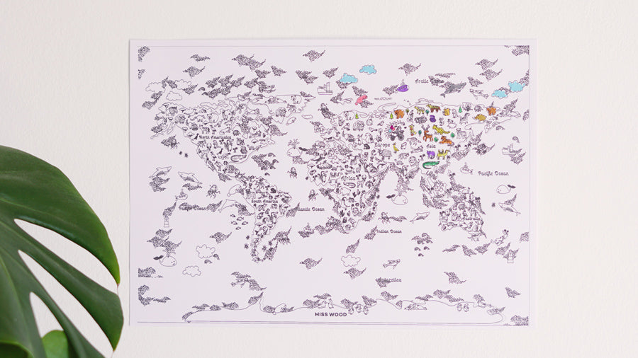 -> 3 Mappamondi da colorare con i bambini | Stampa Gratis – Misswood