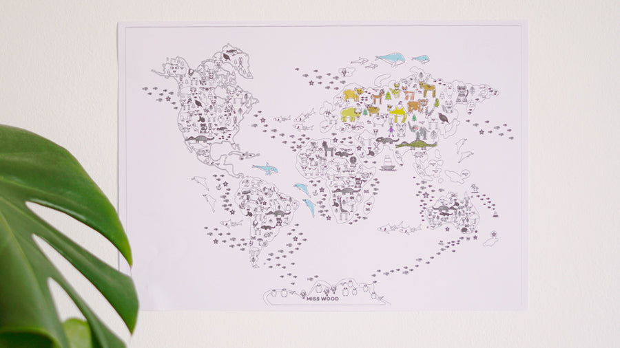 -> 3 Mappamondi da colorare con i bambini | Stampa Gratis – Misswood